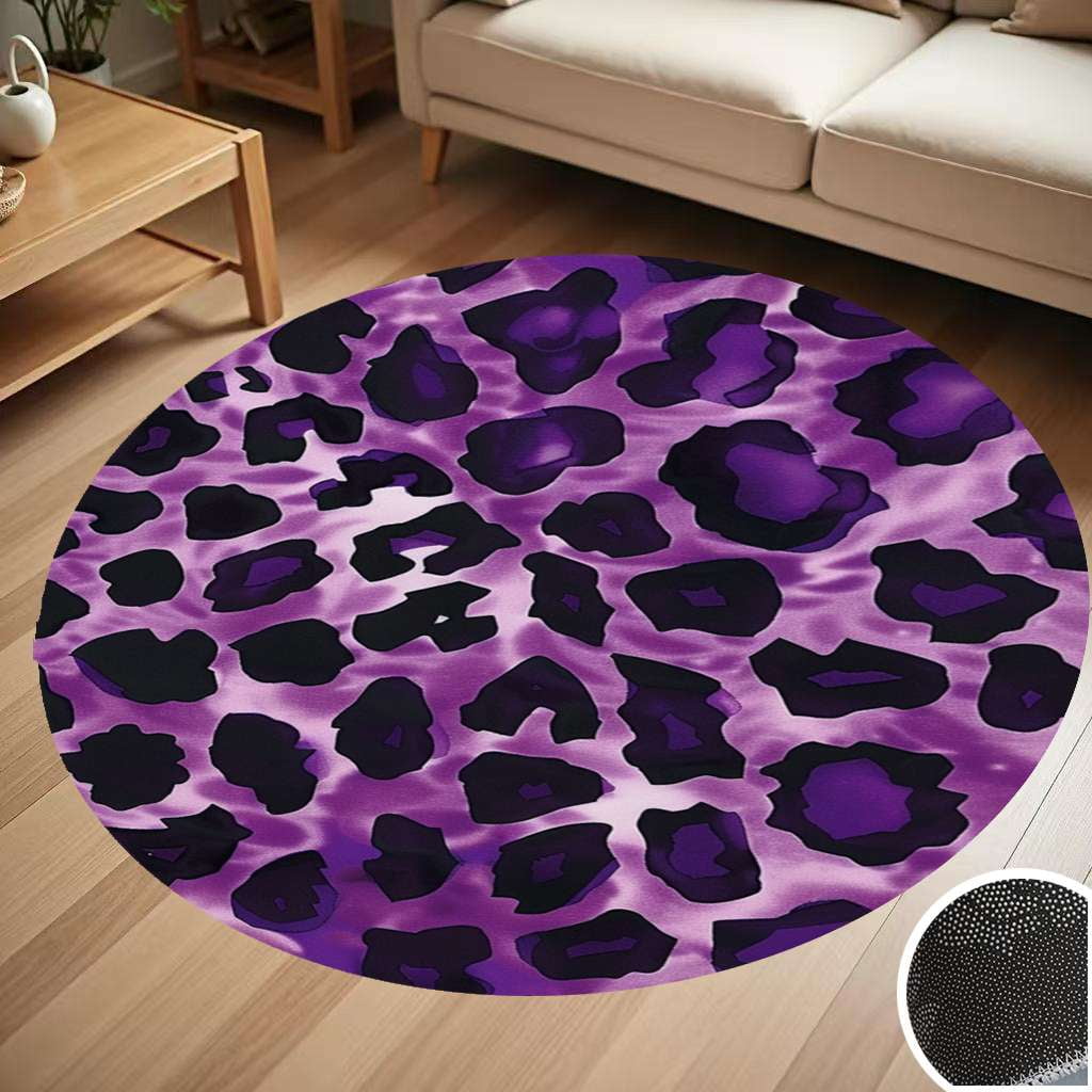 Leopard Print Cheetah Spots Round Carpet Living Room Bedroom Home ...