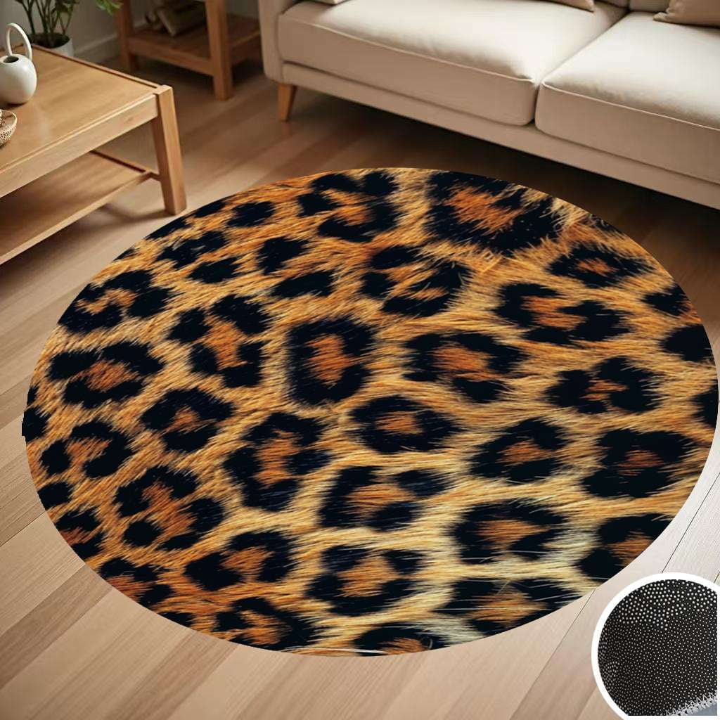 Leopard Print Cheetah Spots Round Carpet Living Room Bedroom Home ...
