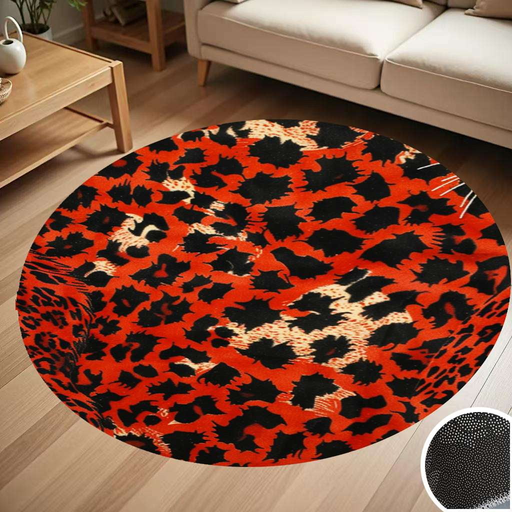 Leopard Print Cheetah Spots Round Carpet Living Room Bedroom Home ...