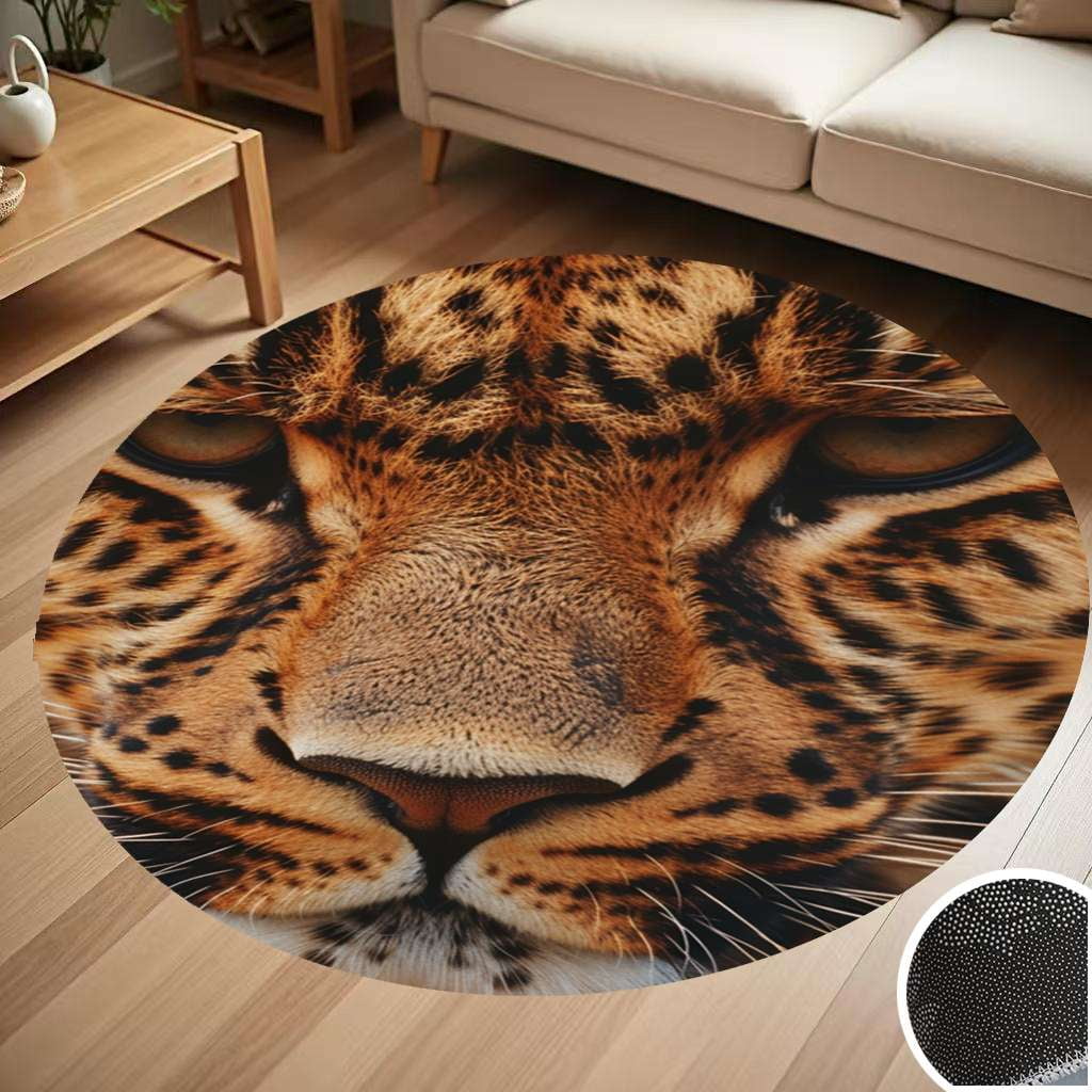 Leopard Print Cheetah Spots Round Carpet Living Room Bedroom Home ...