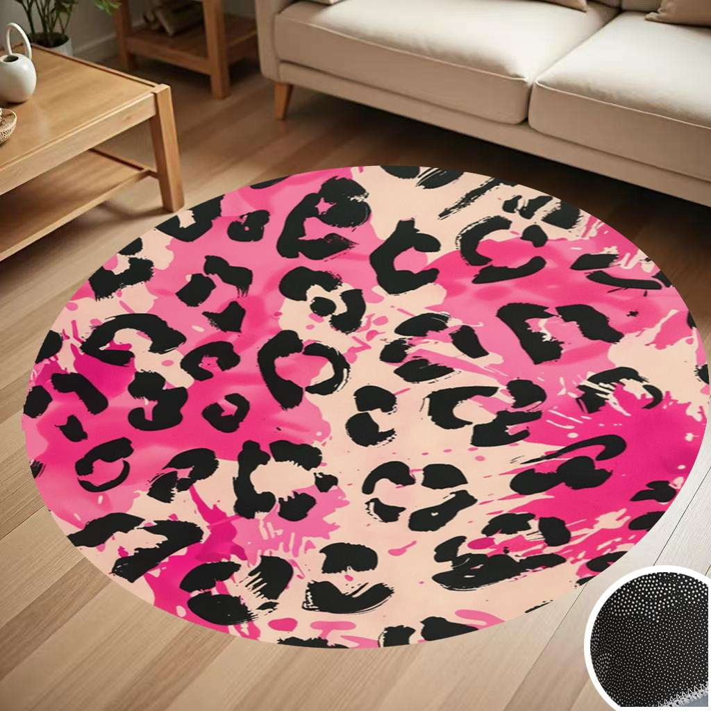 Leopard Print Cheetah Spots Round Carpet Living Room Bedroom Home ...