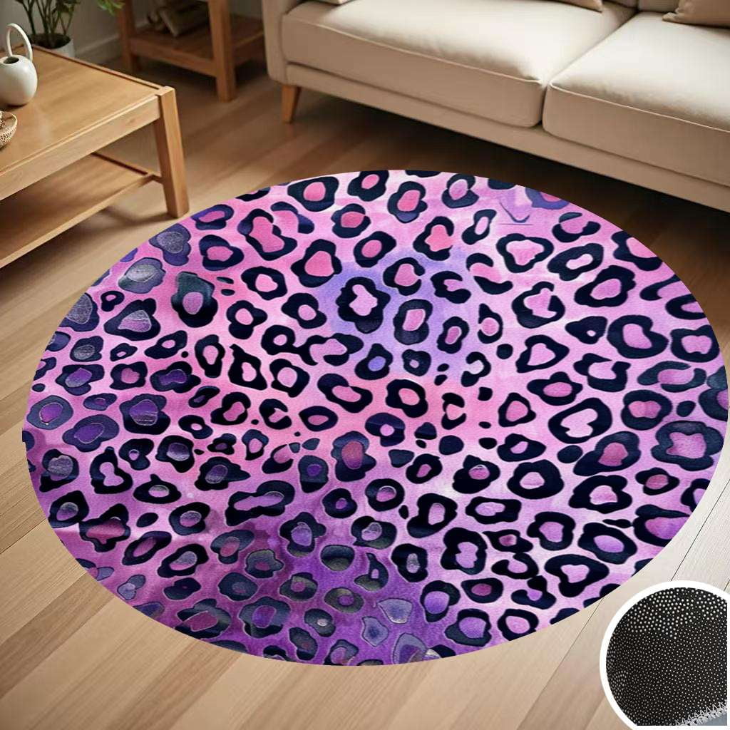 Leopard Print Cheetah Spots Round Carpet Living Room Bedroom Home ...