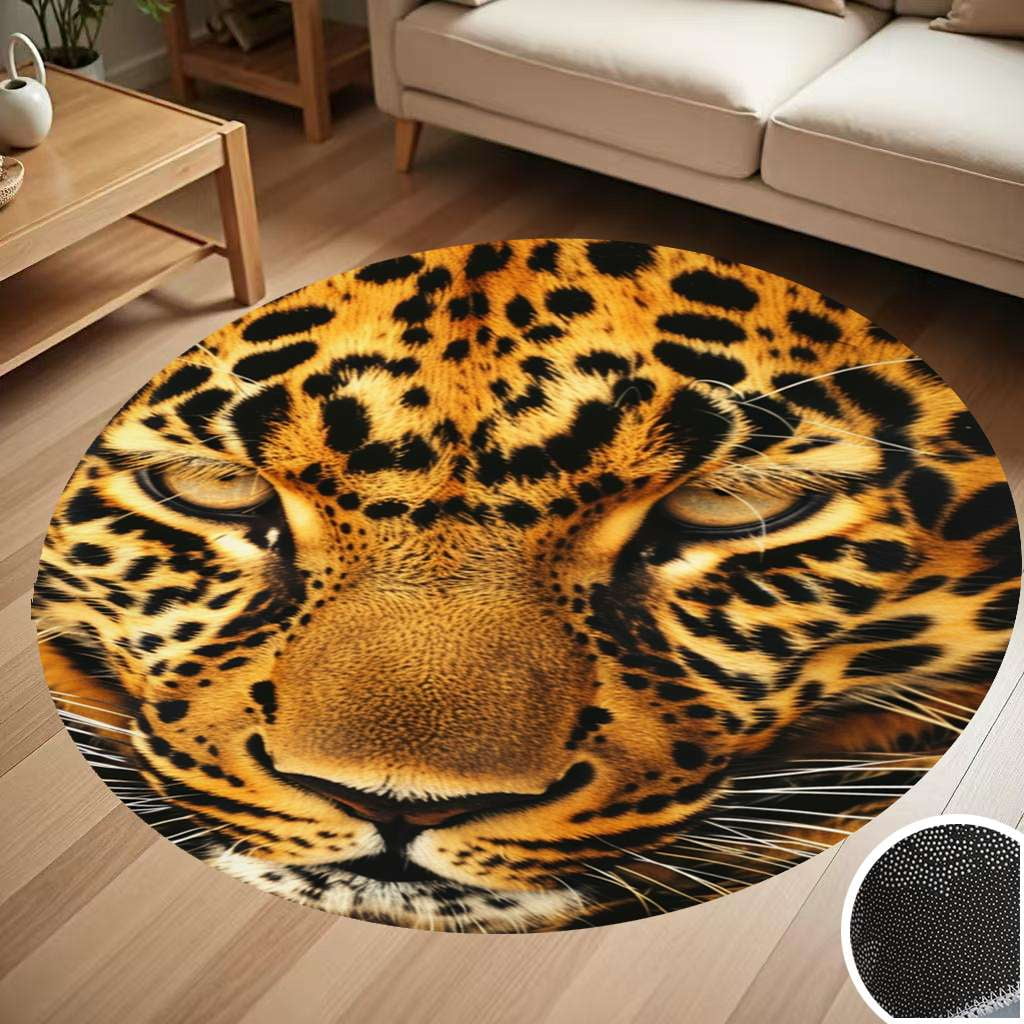 Leopard Print Cheetah Spots Round Carpet Living Room Bedroom Home ...