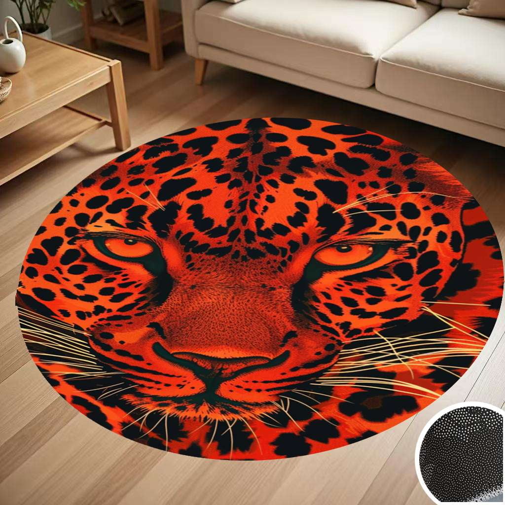 Leopard Print Cheetah Spots Round Carpet Living Room Bedroom Home ...