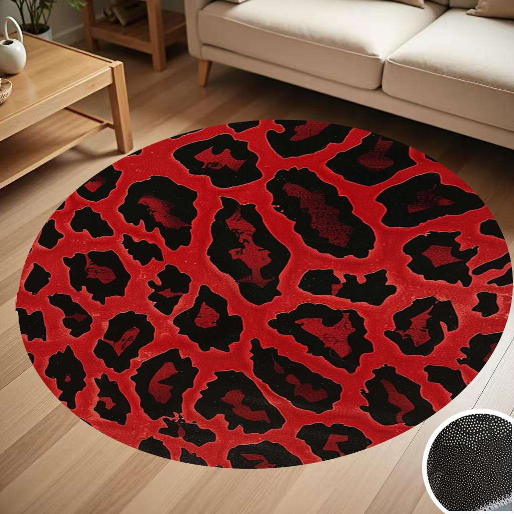 Leopard Print Cheetah Spots Round Carpet Living Room Bedroom Home ...