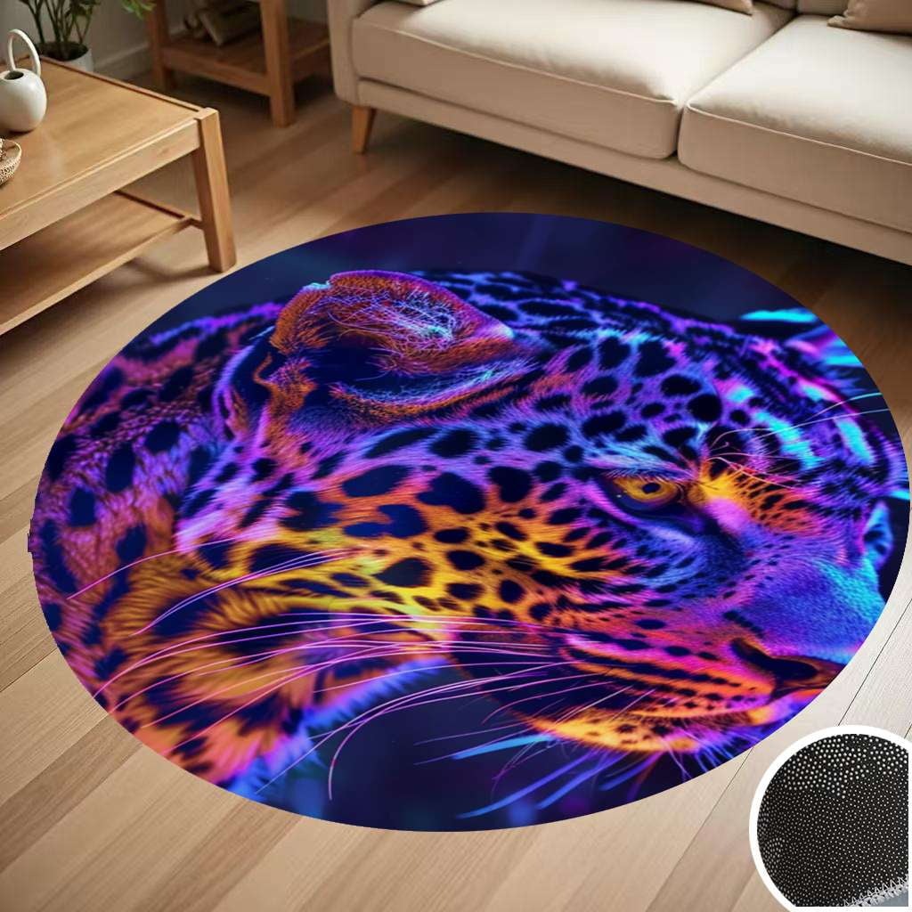 Leopard Print Cheetah Spots Round Carpet Living Room Bedroom Home ...