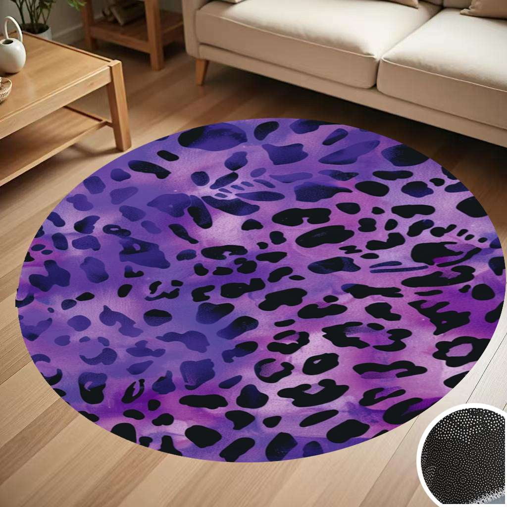 Leopard Print Cheetah Spots Round Carpet Living Room Bedroom Home ...