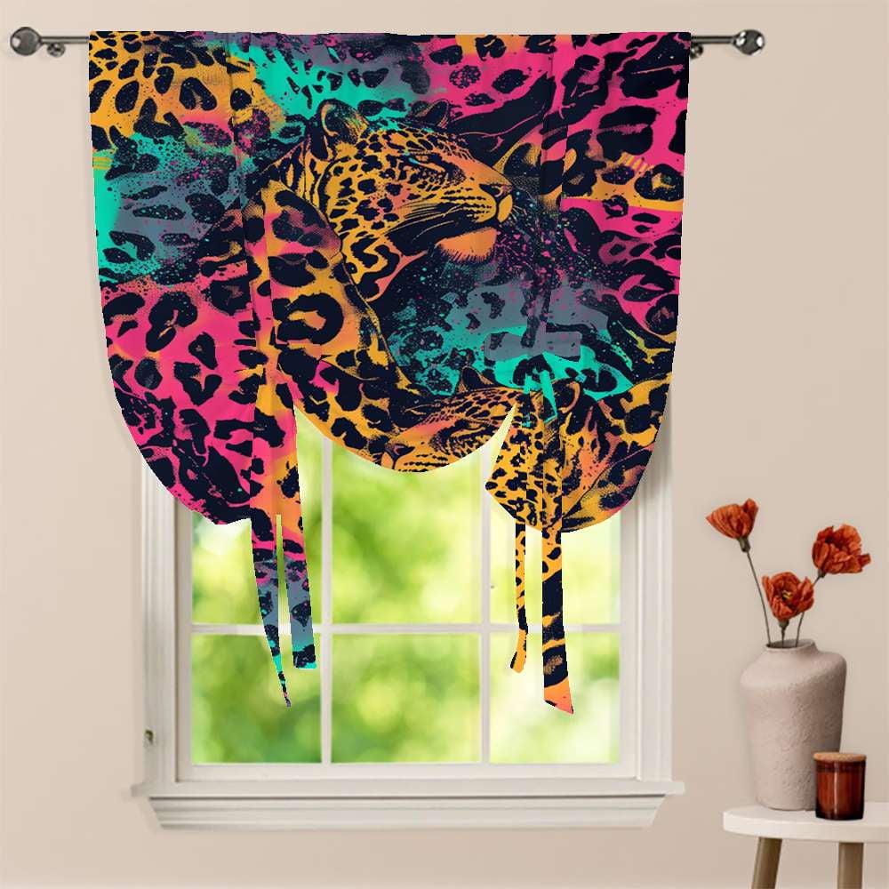 Leopard Print Cheetah Spots Window Curtain for Living Room Roman ...