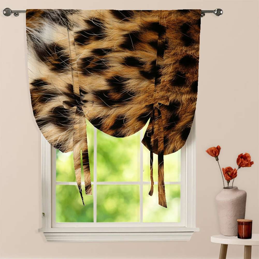 Leopard Print Cheetah Spots Window Curtain for Living Room Roman ...