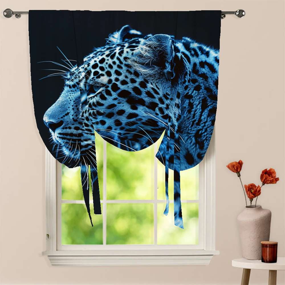 Leopard Print Cheetah Spots Window Curtain for Living Room Roman ...