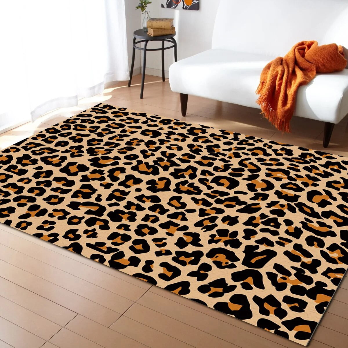 Leopard Print Cheetah for Living Room Floor Mat Bedroom Rug Large ...