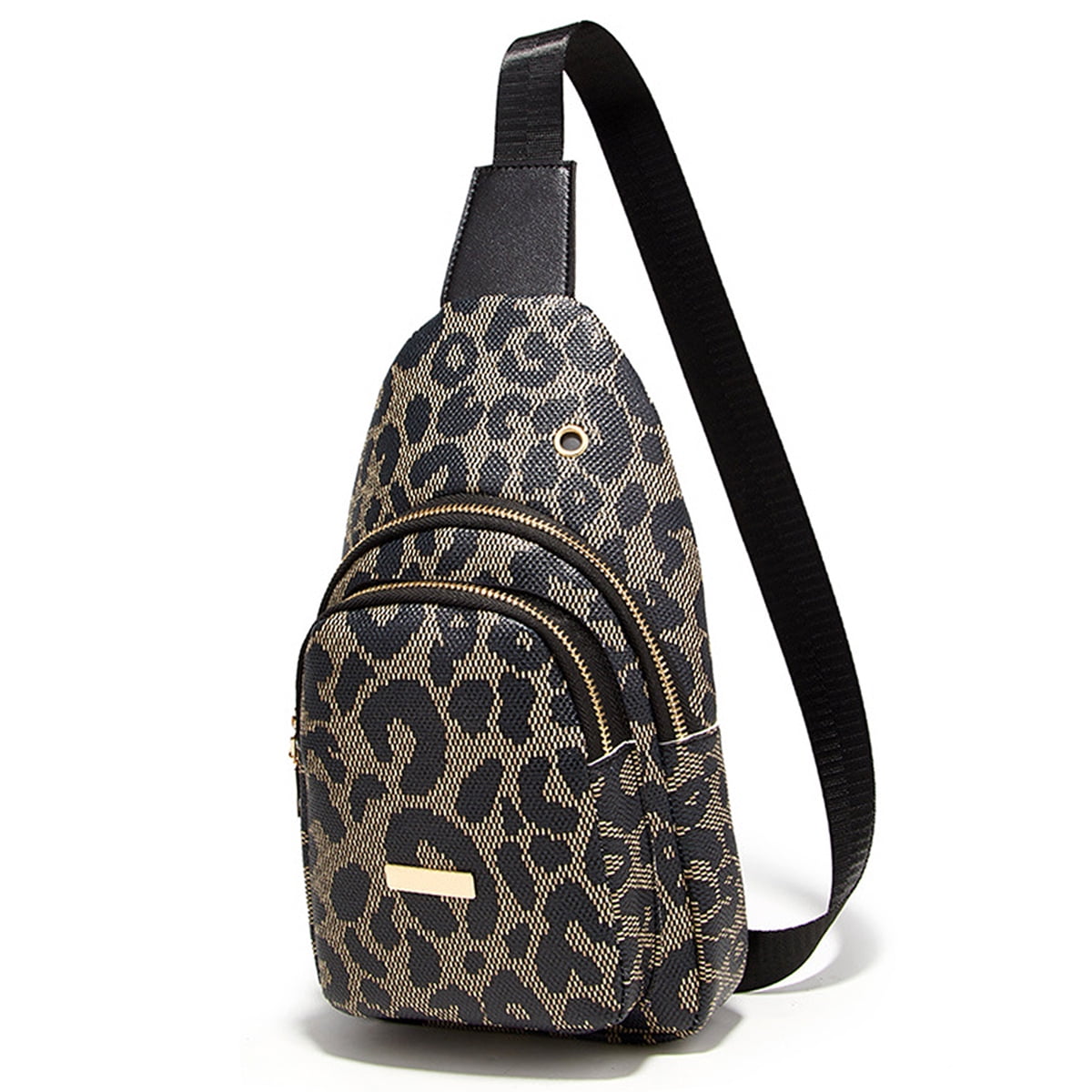 Leopard Print Chest Bag for Women Letter Print Crossbody Sling Backpack ...