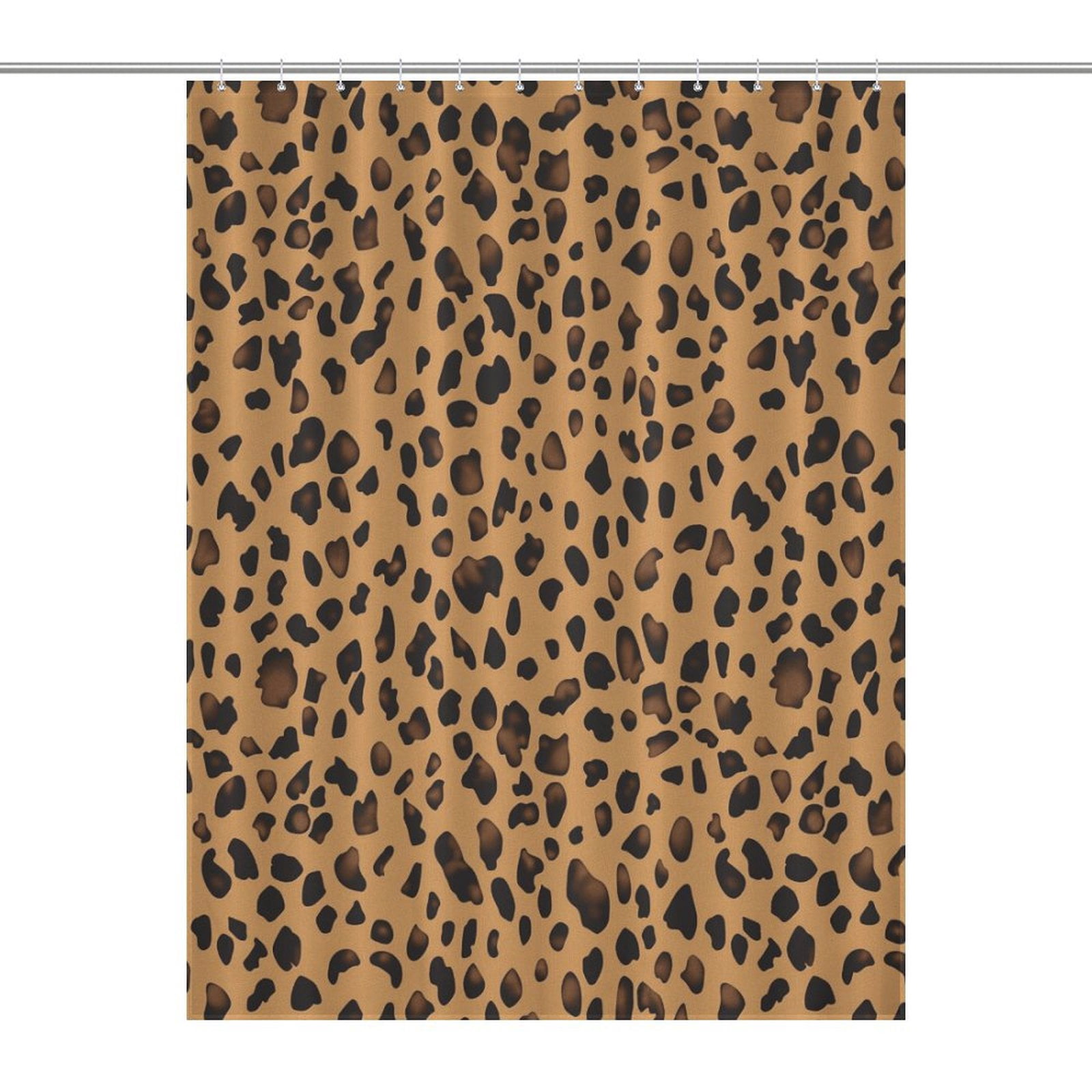 Leopard Print Cloth Fabric Bathroom Decor Set with Hooks - Walmart.com