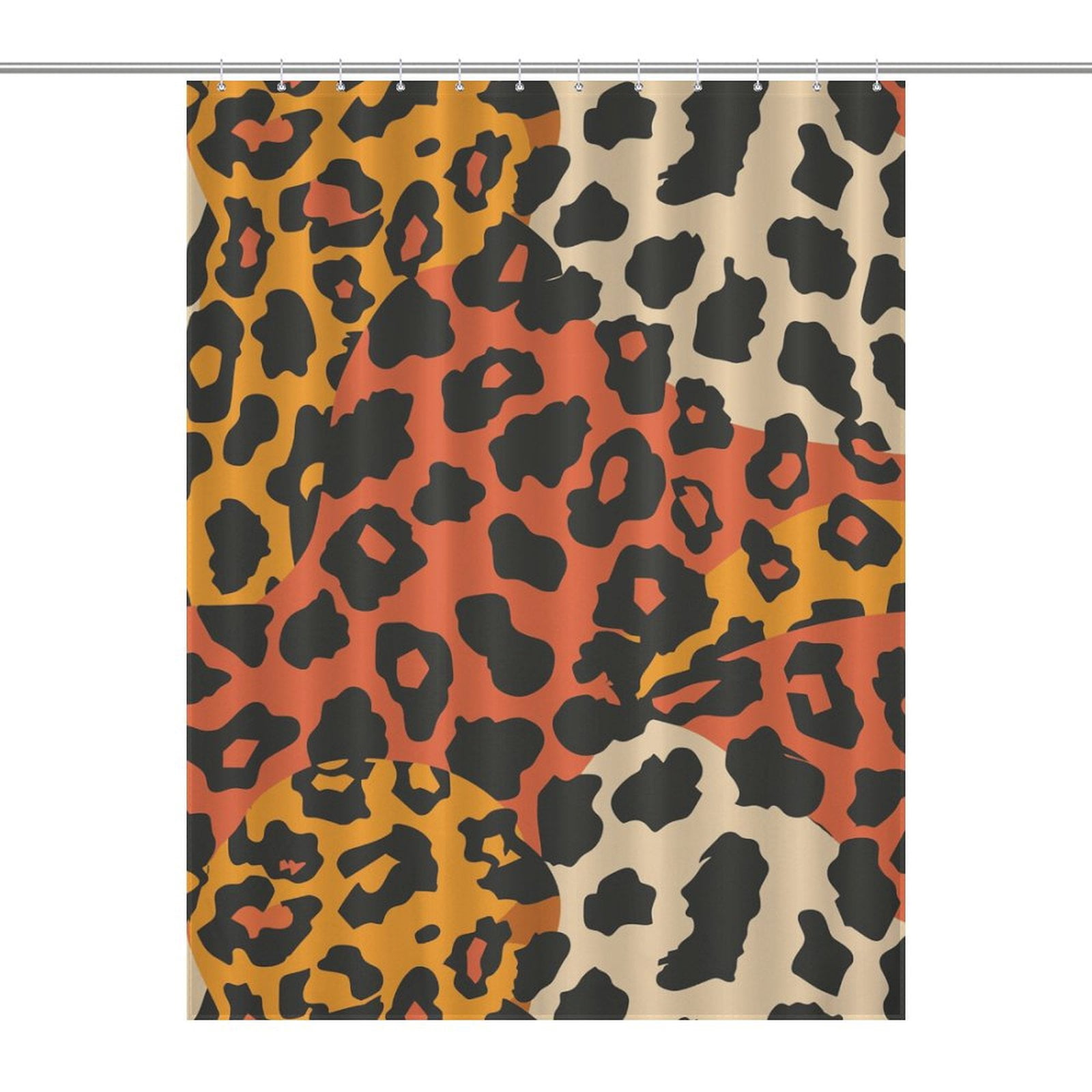 Leopard Print Cloth Fabric Bathroom Decor Set with Hooks - Walmart.com