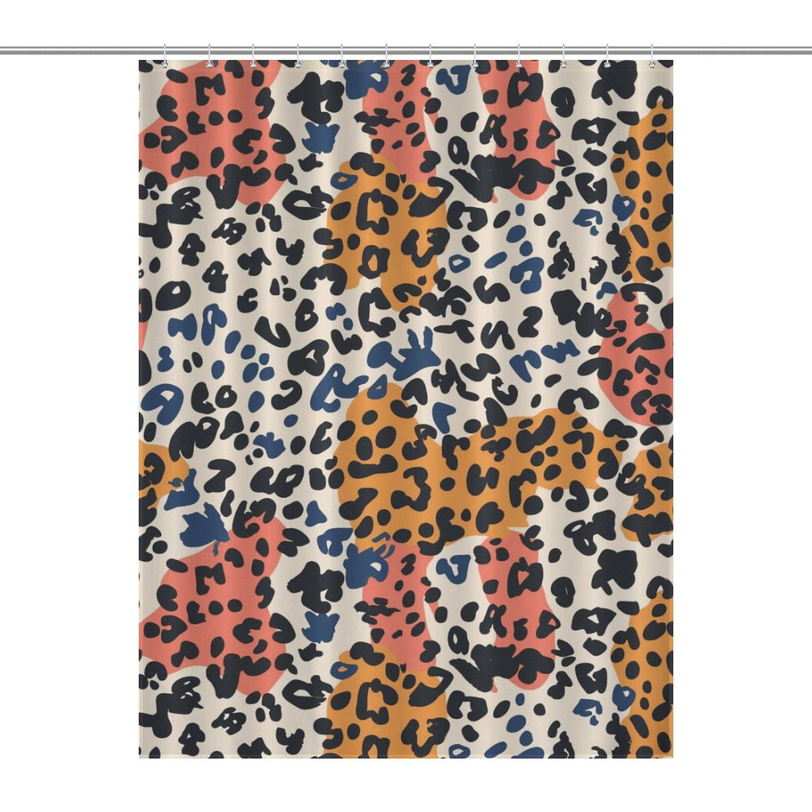 Leopard Print Cloth Fabric Bathroom Decor Set with Hooks - Walmart.com