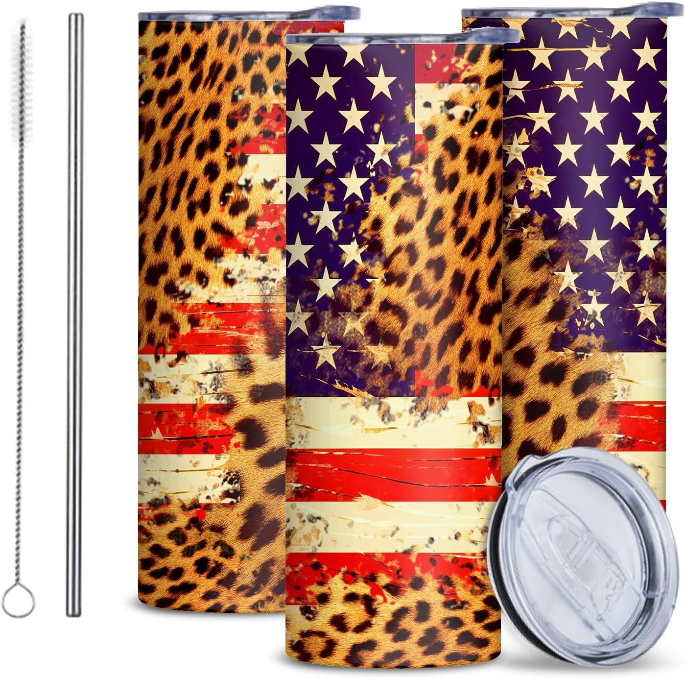 Leopard Print Coffee Tumbler Travel Mug With Lid Insulated Cups Coffee ...