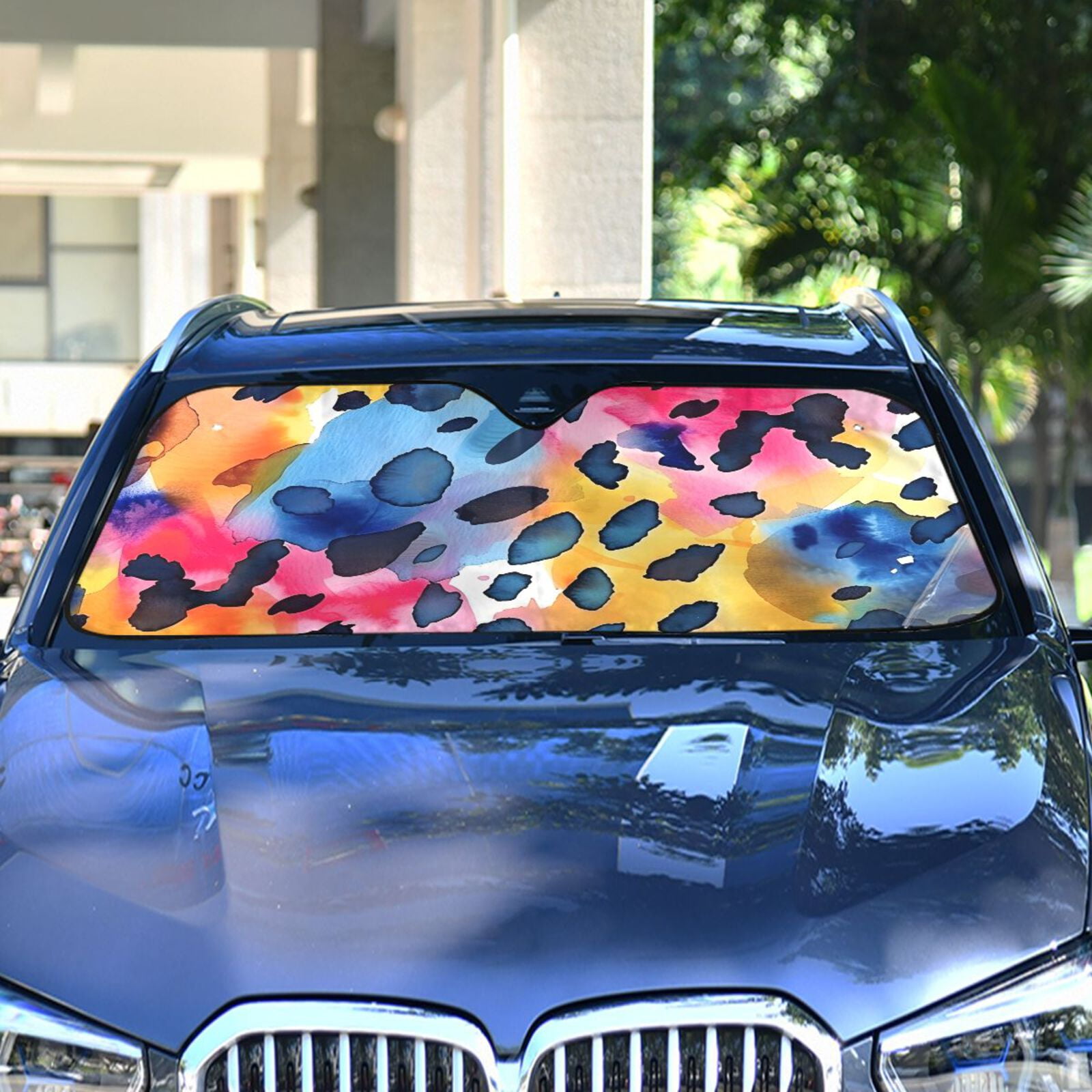Leopard Print Colorful Automotive Front Car Windshield Sun Shade ...