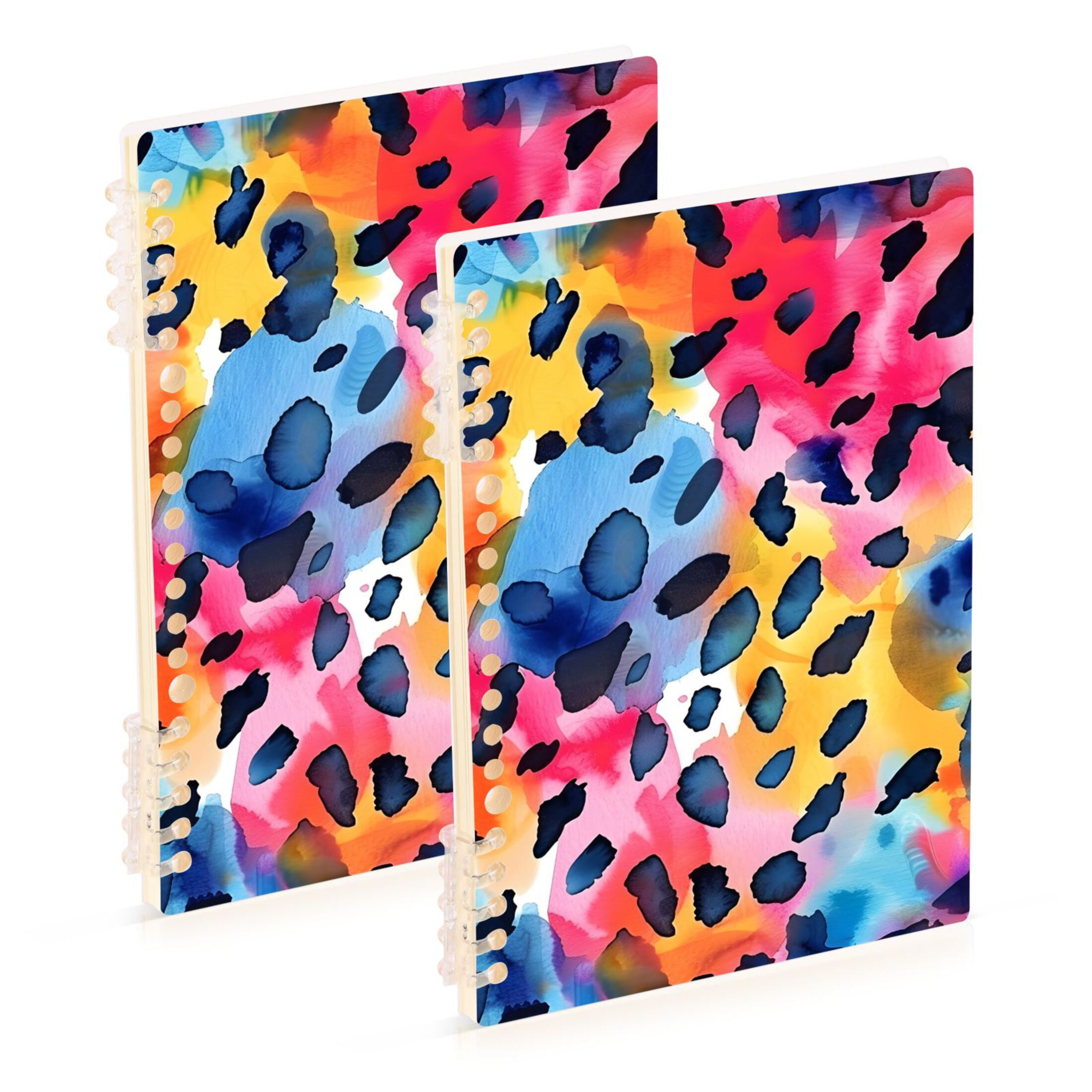 Leopard Print Colorful Ring Binder Notebook Journey Note Diary College ...