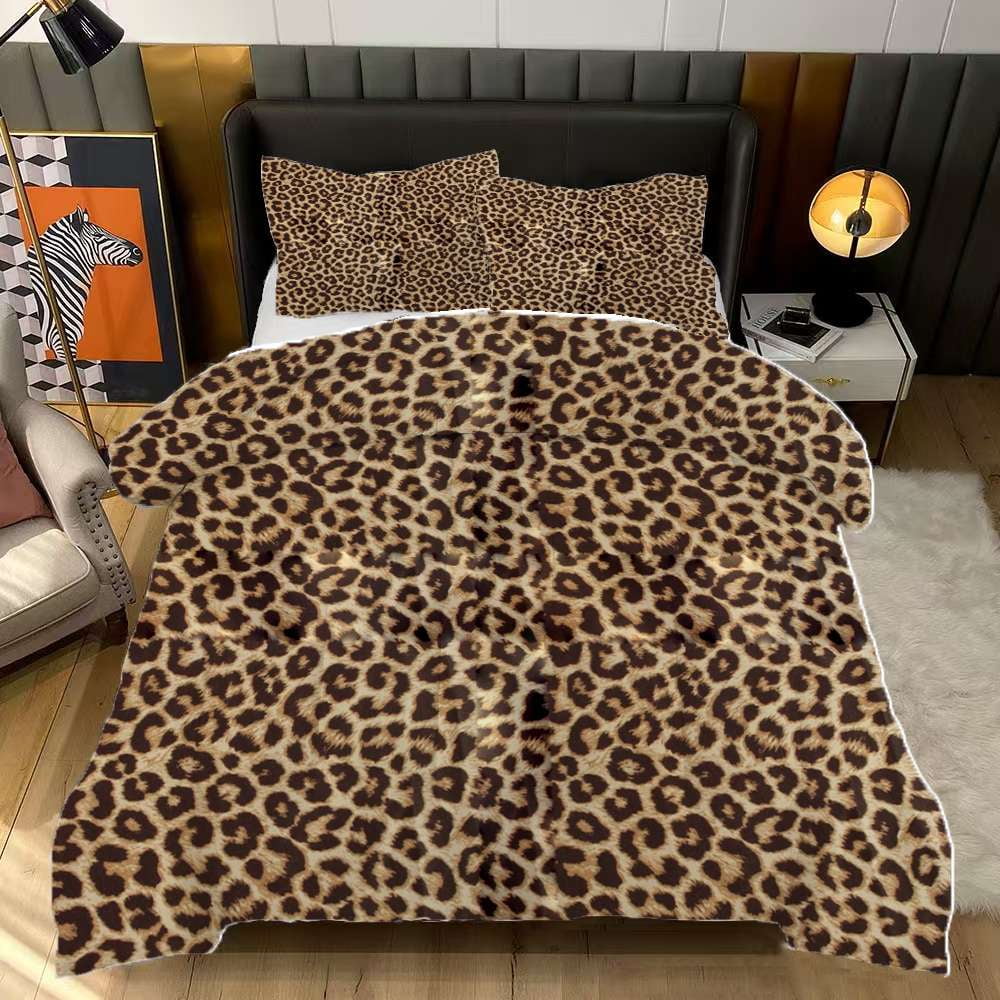 Leopard Print Comforter Set Full Size Bedding Set For Travl Bedroom ...
