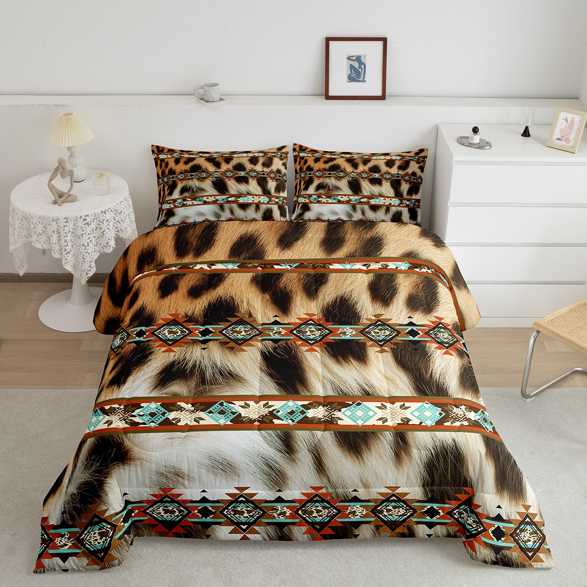 Leopard Print Comforter Set Cheetah Animal Hide Bedding Set Exotic ...
