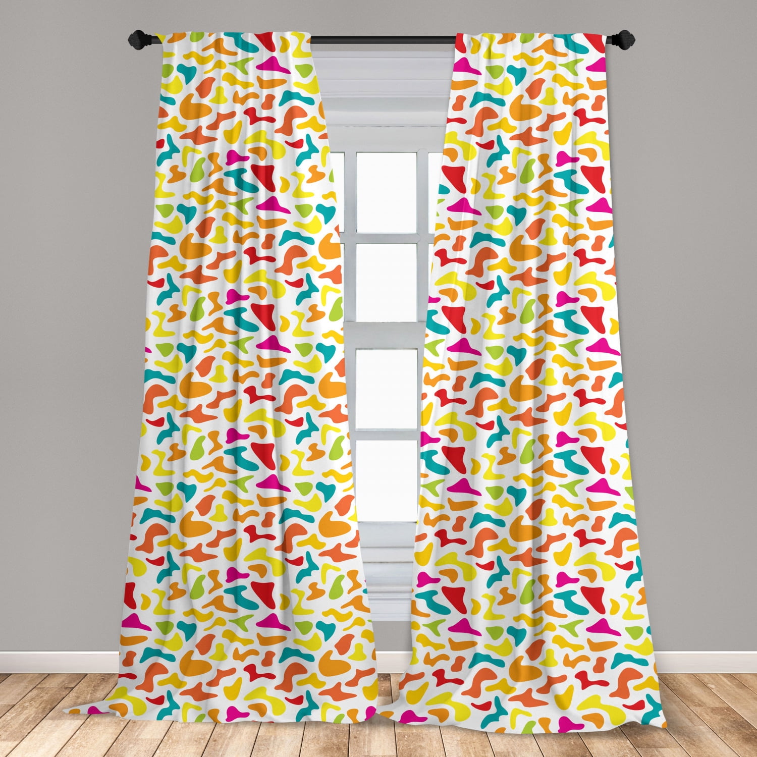 Leopard Print Curtains 2 Panels Set, Altered Wild Animal Skin Summer ...