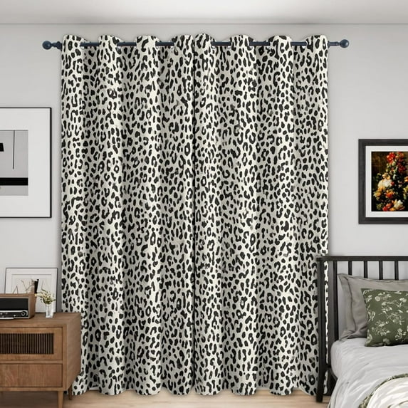 Leopard Print Curtains For Living Room, Wildlife Pattern Design ...