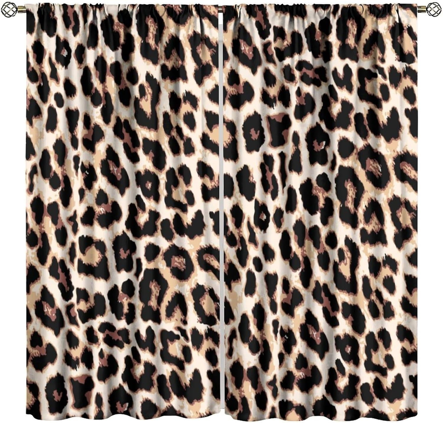 Leopard Print Curtains Rustic Brown Leopard Wild Animal Pattern ...