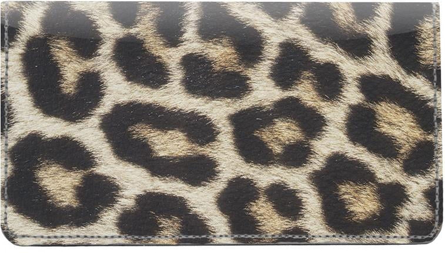 Leopard Print Designer Checkbook Cover, Credit Card Slots & Pen Loop ...