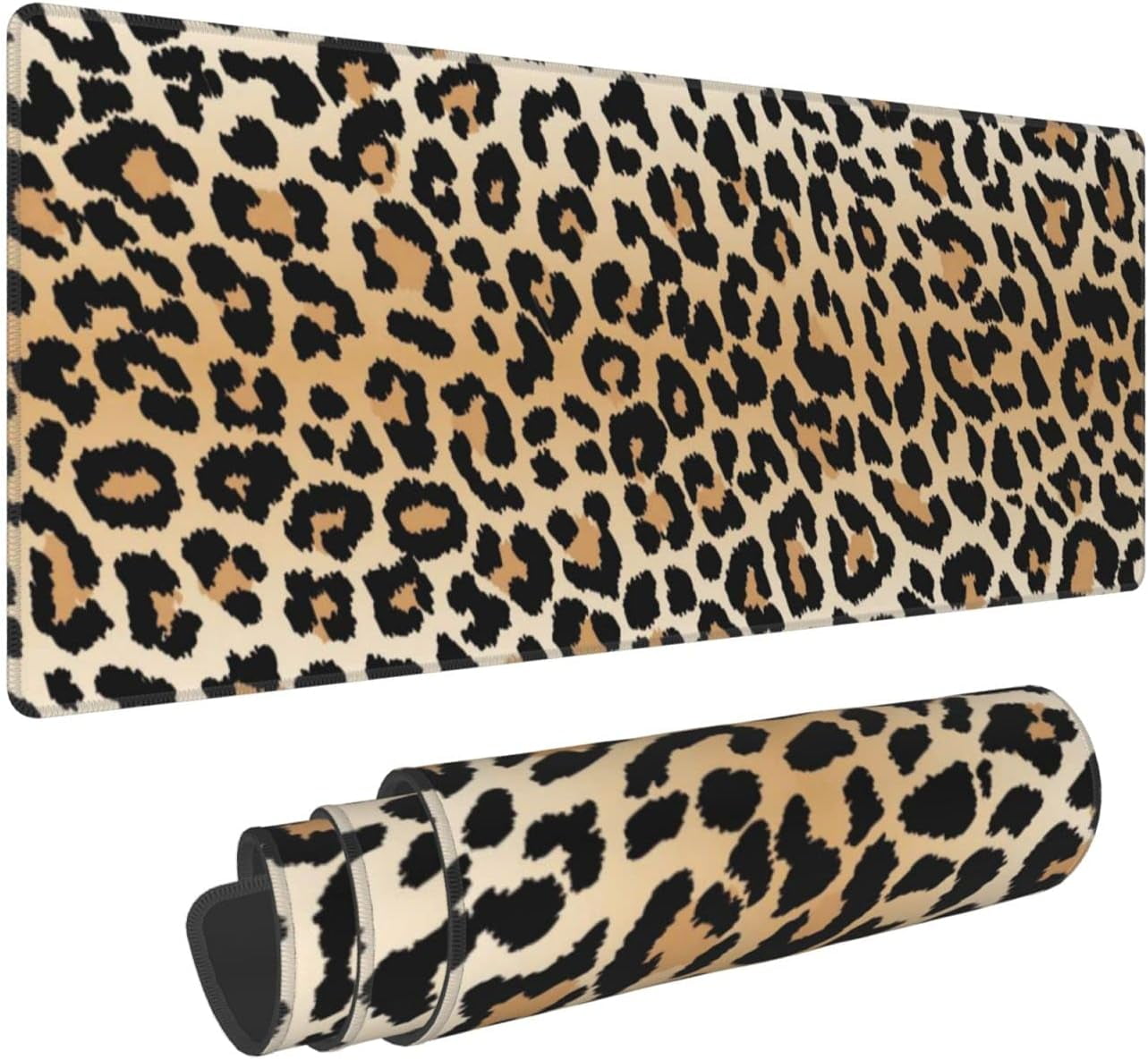 Leopard Print Desk Pad 31.5x11.8inch XL Animal Cheetah Spots Print ...
