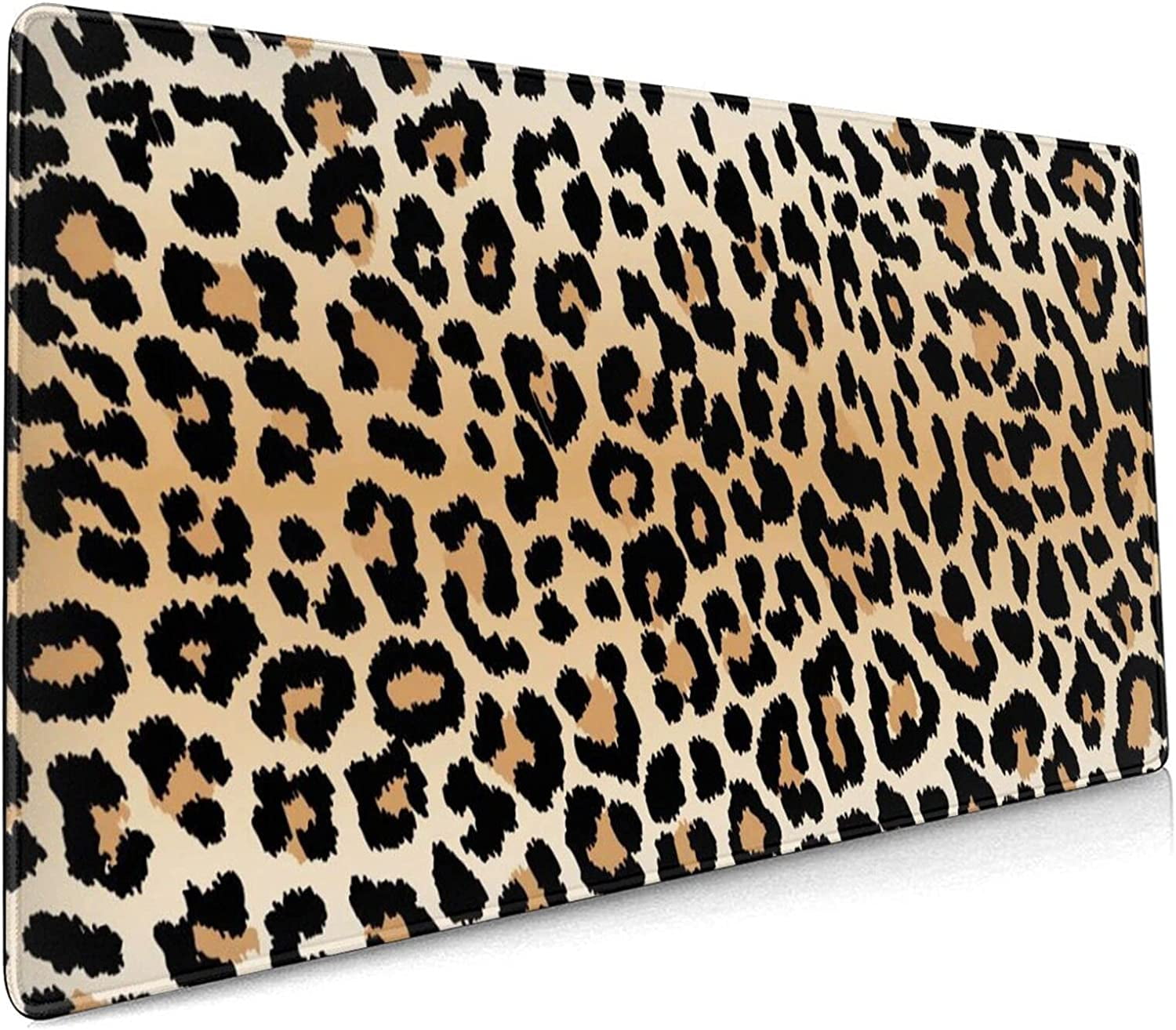 Leopard Print Desk Pad 35.4x15.7 Inch XXL Animal Cheetah Spots Print ...