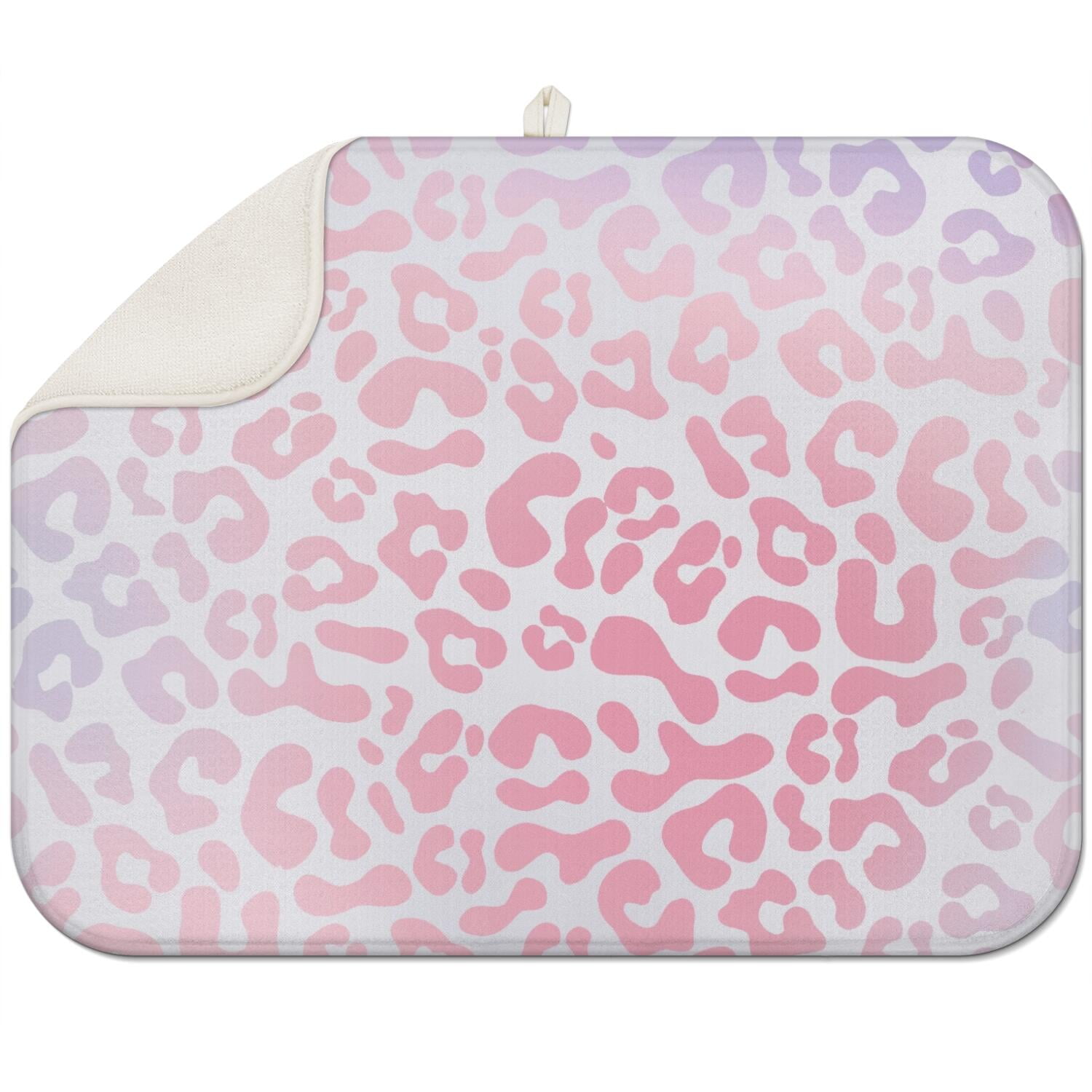 Leopard Print Dish Drying Mat - Super Absorbent Microfiber Kitchen ...