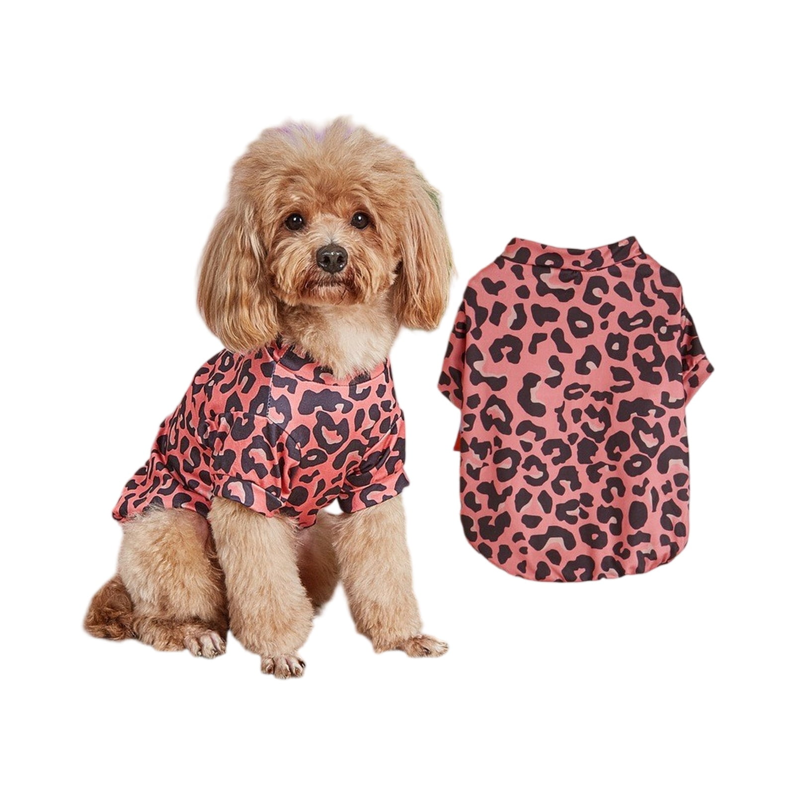Leopard Print Dog All Seasons Blouse, Material With Windproof And Warm ...