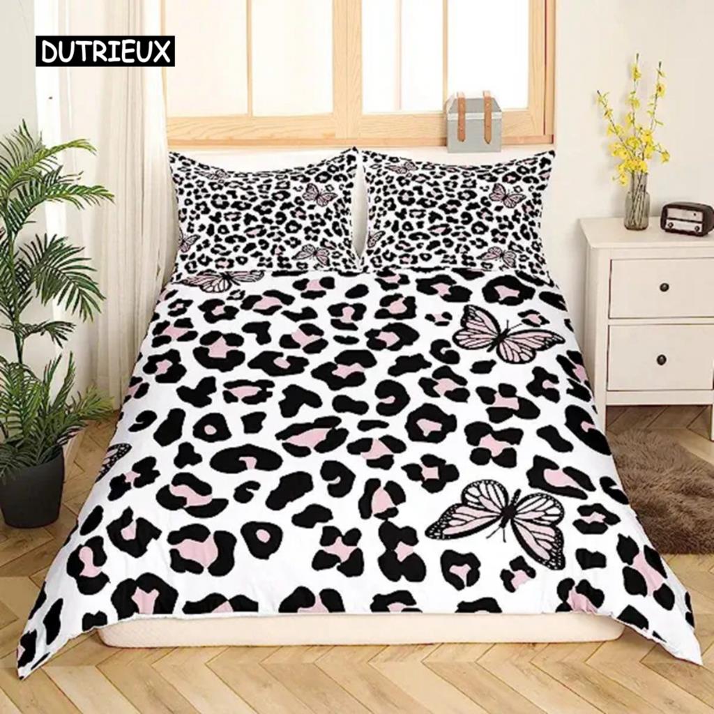 Leopard Print Duvet Cover Safari Cheetah Africa Animal Bedding Set Men ...