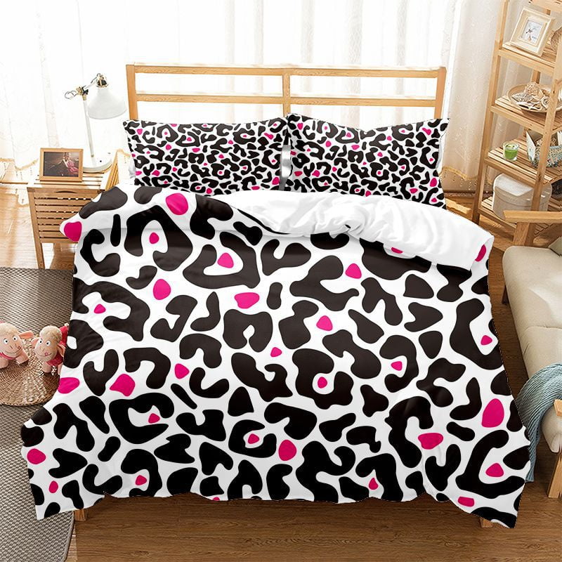 Leopard Print Duvet Cover Set King Full Size Polyester Bedding Set ...