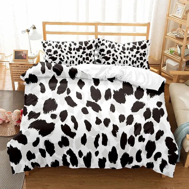 Leopard Print Duvet Cover Set King Full Size Polyester Bedding Set ...