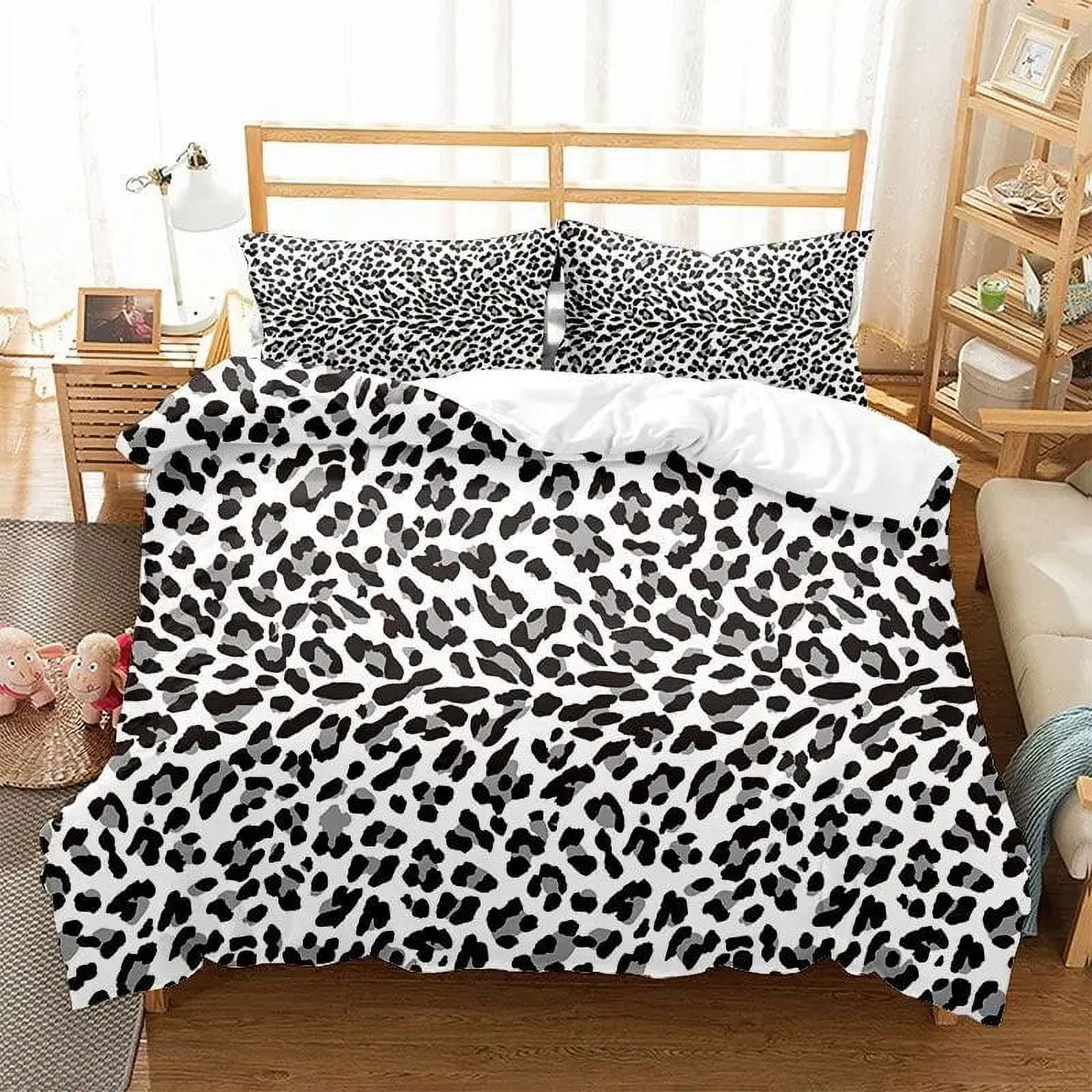 Leopard Print Duvet Cover Set King Full Size Polyester Bedding Set ...