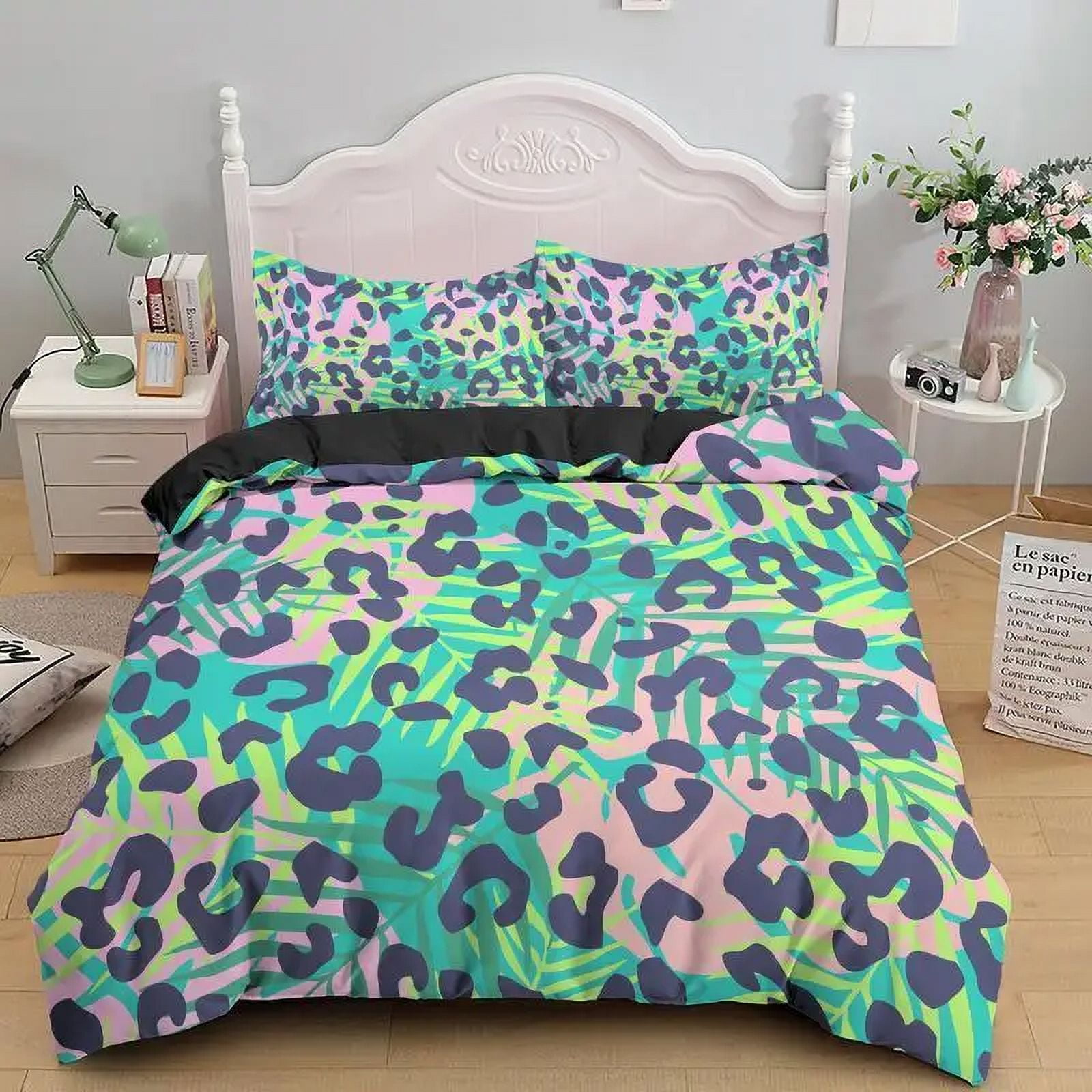 Leopard Print Duvet Cover Set King Size Africa Animal Bedding Set for ...