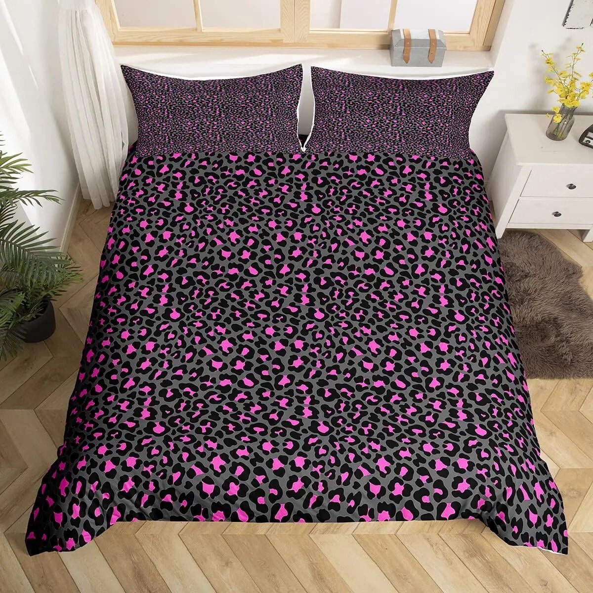 Leopard Print Duvet Cover Set King Size Colorful Cheetah Printed 2 3pcs