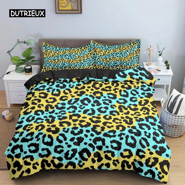 Leopard Print Duvet Cover Set Leopard 3D Print King Size Comforter ...