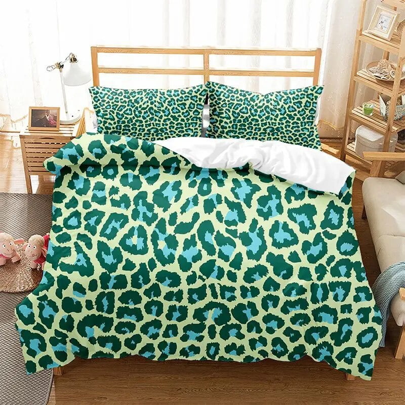 Leopard Print Duvet Cover Set Twin King Microfiber Cheetah Comforter