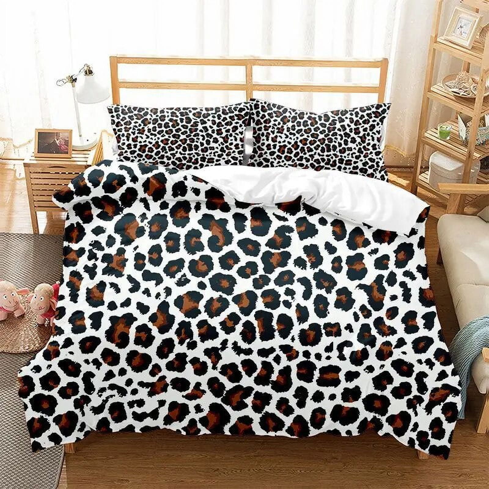 Leopard Print Duvet Cover Set Twin//King Microfiber Cheetah Comforter ...