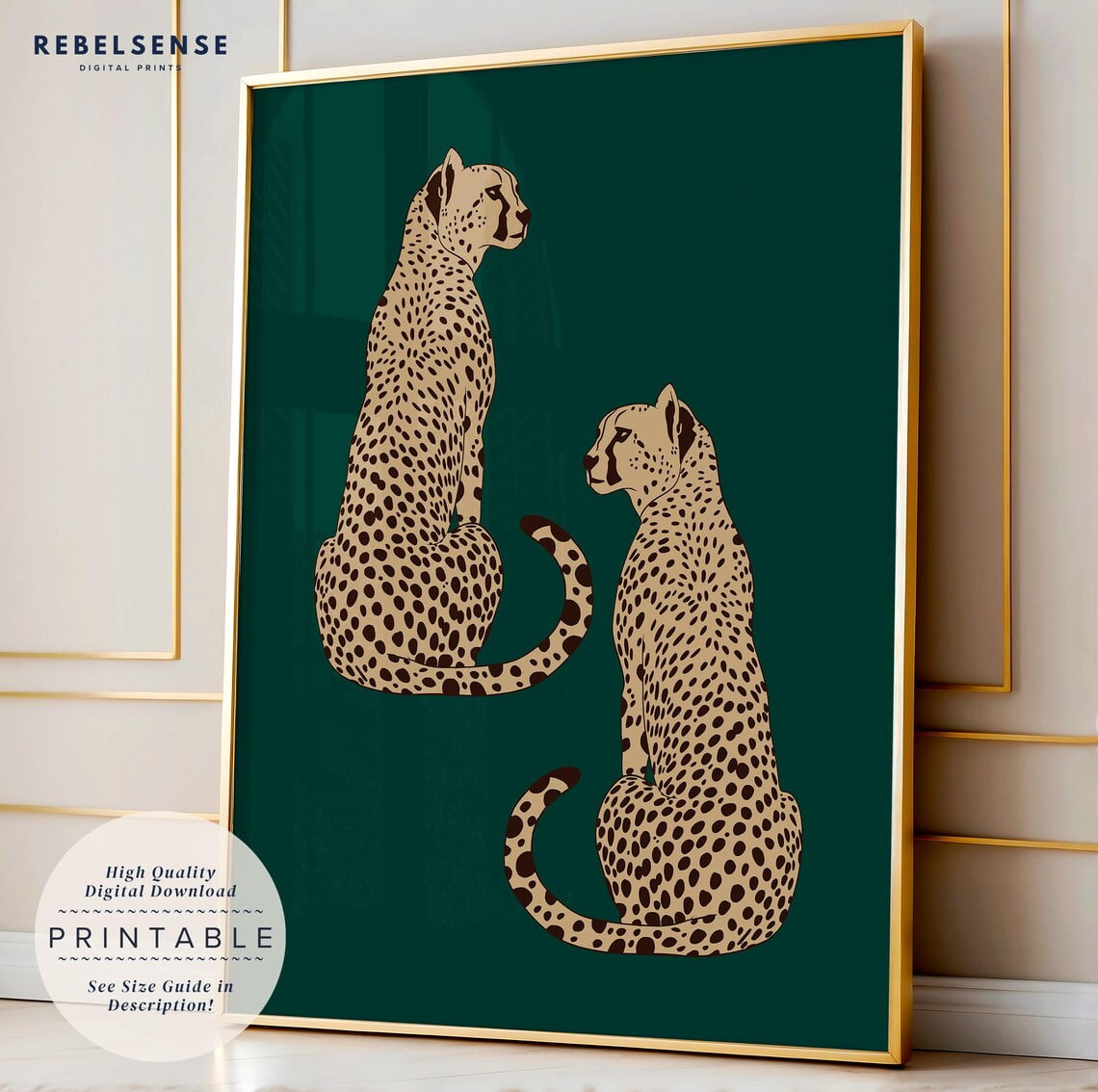 Leopard Print, Emerald Green Wall Art, Cheetah Wall Art, Jungle Poster ...
