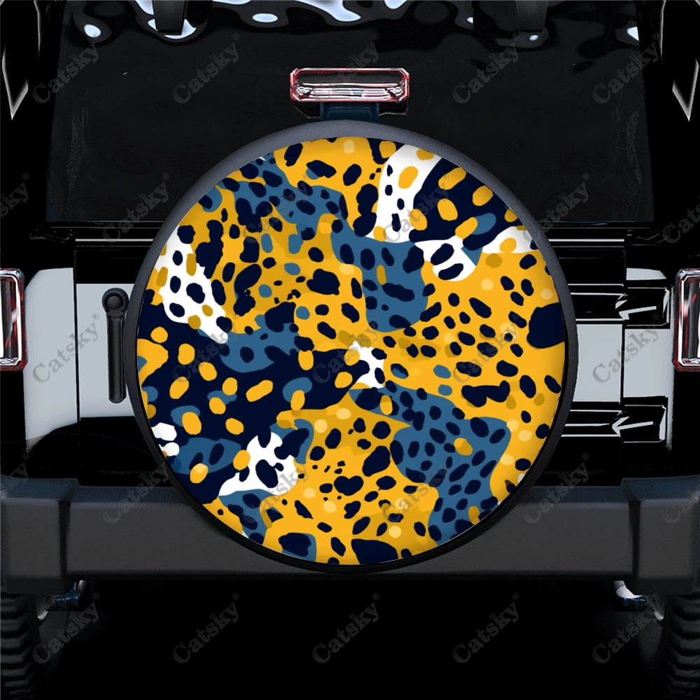 Leopard Print Fabric Art Pattern Polyester Universal Spare Wheel Tire ...