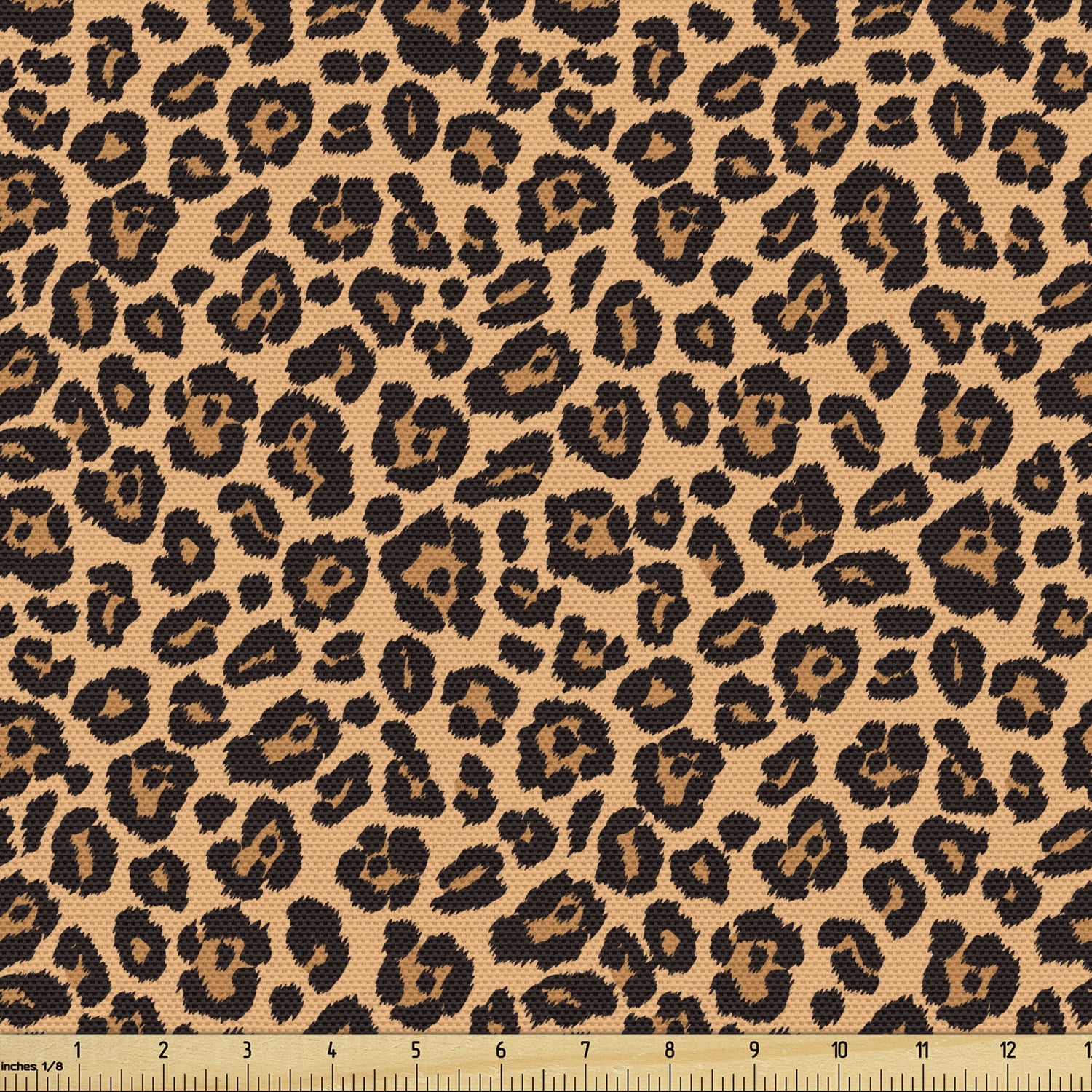Ambesonne Leopard Print Fabric by the Yard Upholstery, Orange Exotic ...