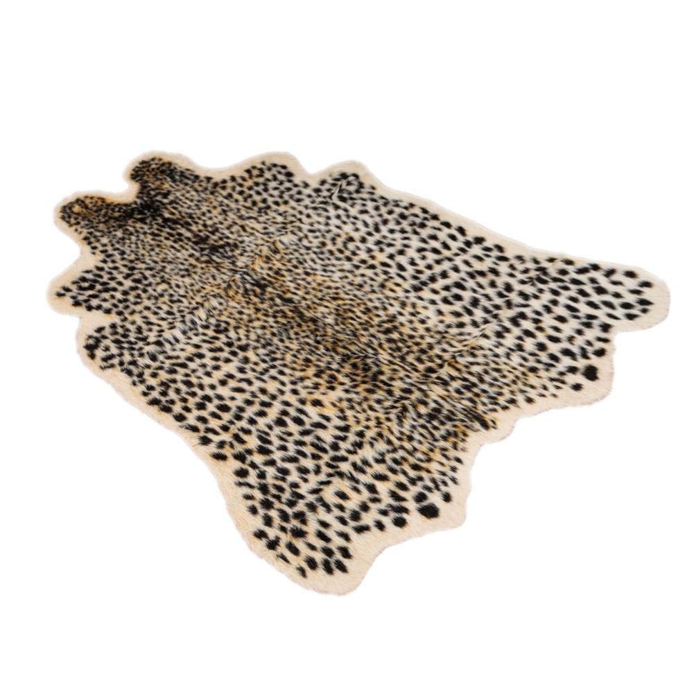 Leopard Print Faux Fur Sheepskin Rug Soft Shaggy Area Rugs Floor Carpet ...