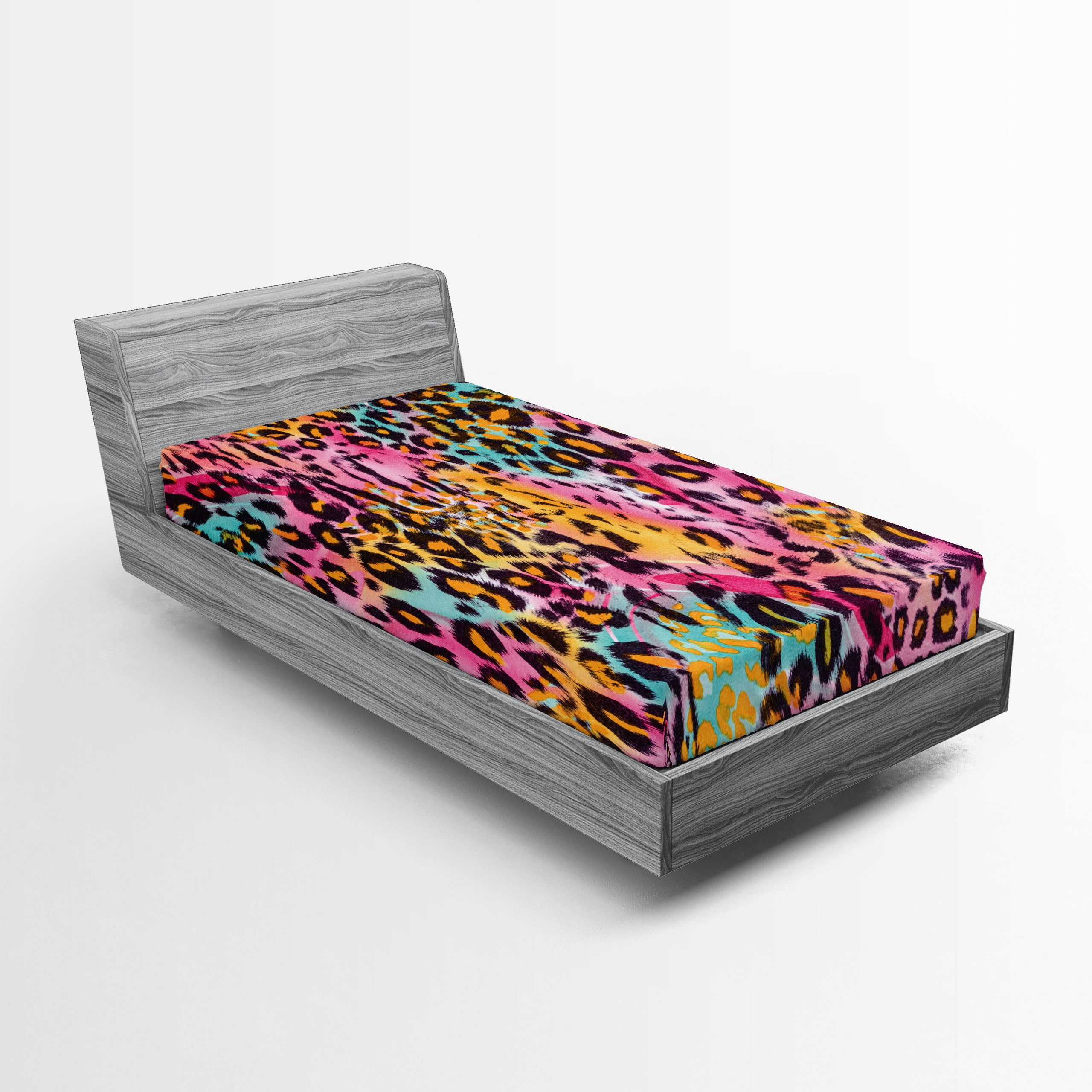 Leopard Print Fitted Sheet, Mottled Exotic Panther Skin Pattern ...