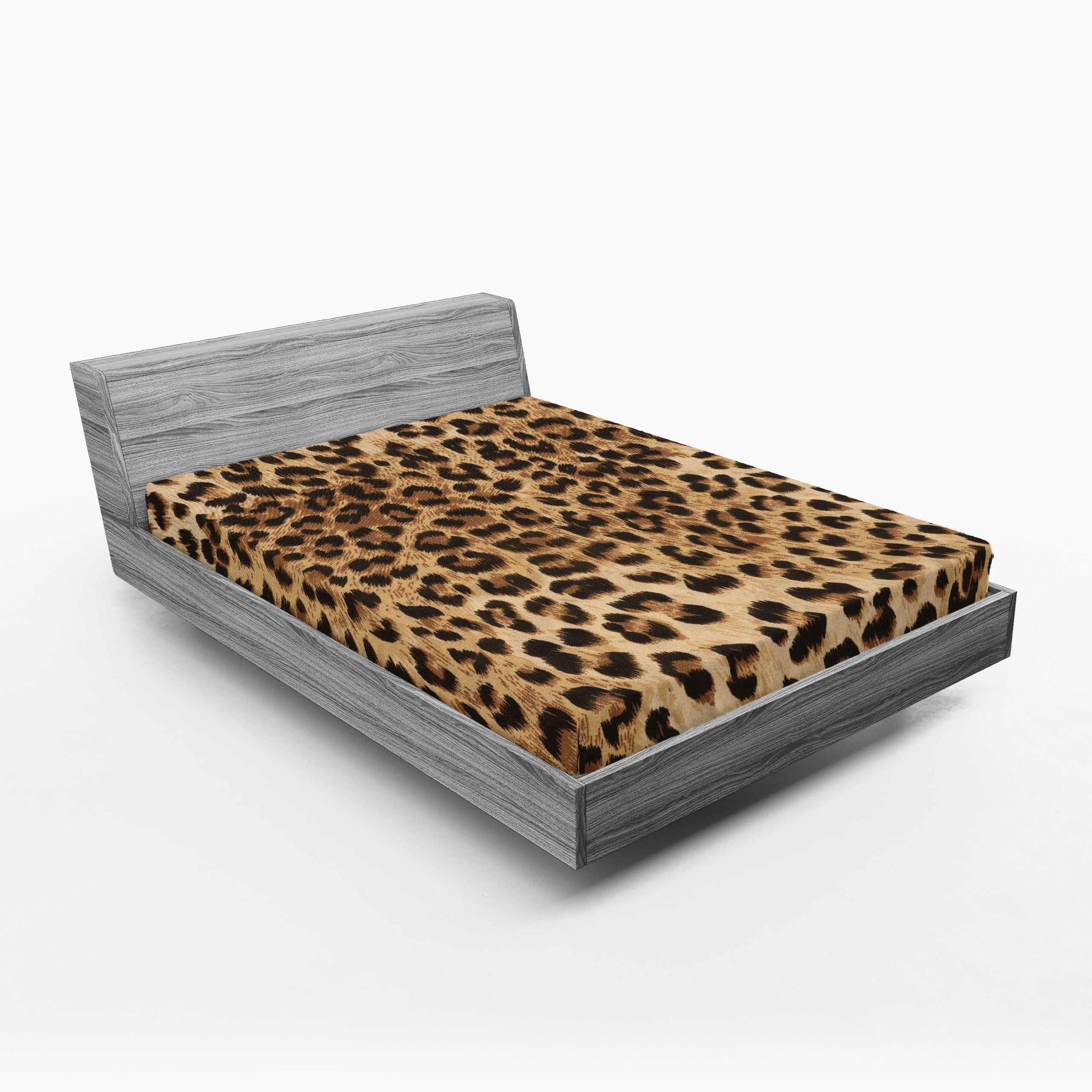 Leopard Print Fitted Sheet, Skin Pattern of a Wild Savannah Animal ...