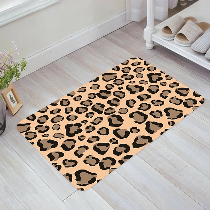 Leopard Print Floor Mat Rugs Aesthetic Room ration Carpet Entrance of ...