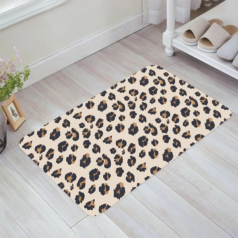 Leopard Print Floor Mat Rugs Aesthetic Room ration Carpet Entrance of ...