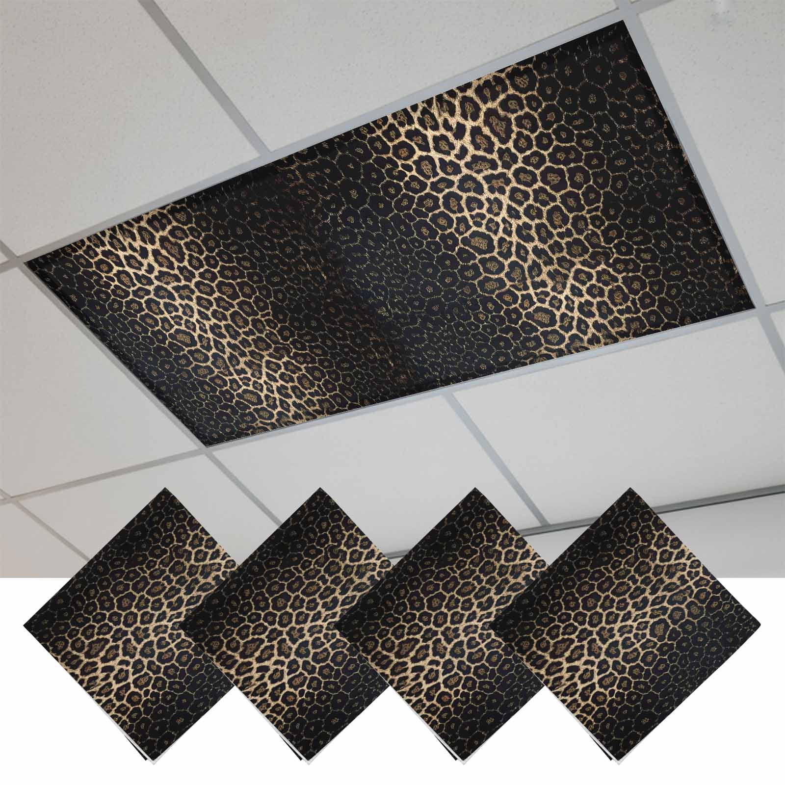 Leopard Print Fluorescent Light Covers, Chic Abstract Black Brown ...
